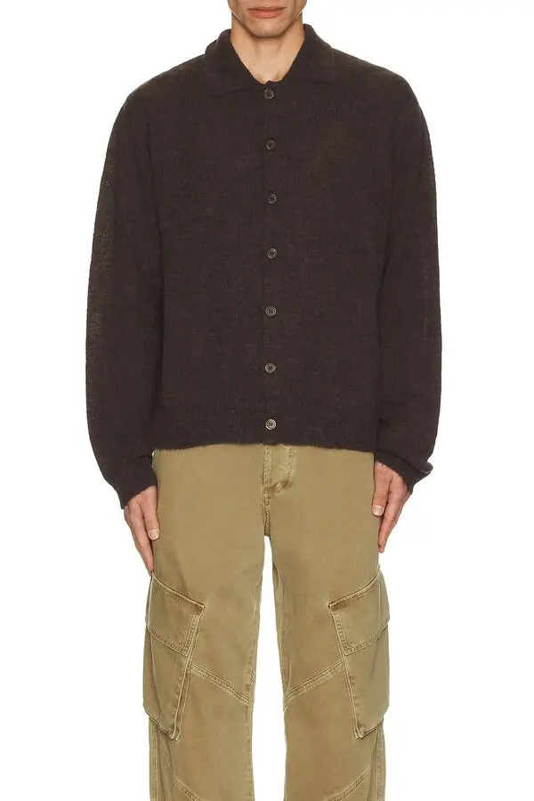 Our Legacy Evening Polo In Brown In Smokey Brown Fuzzy Alpaca - 30